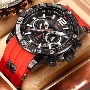 Accessories | Mens Redblack Luxury Chronograph Watch | Poshmark